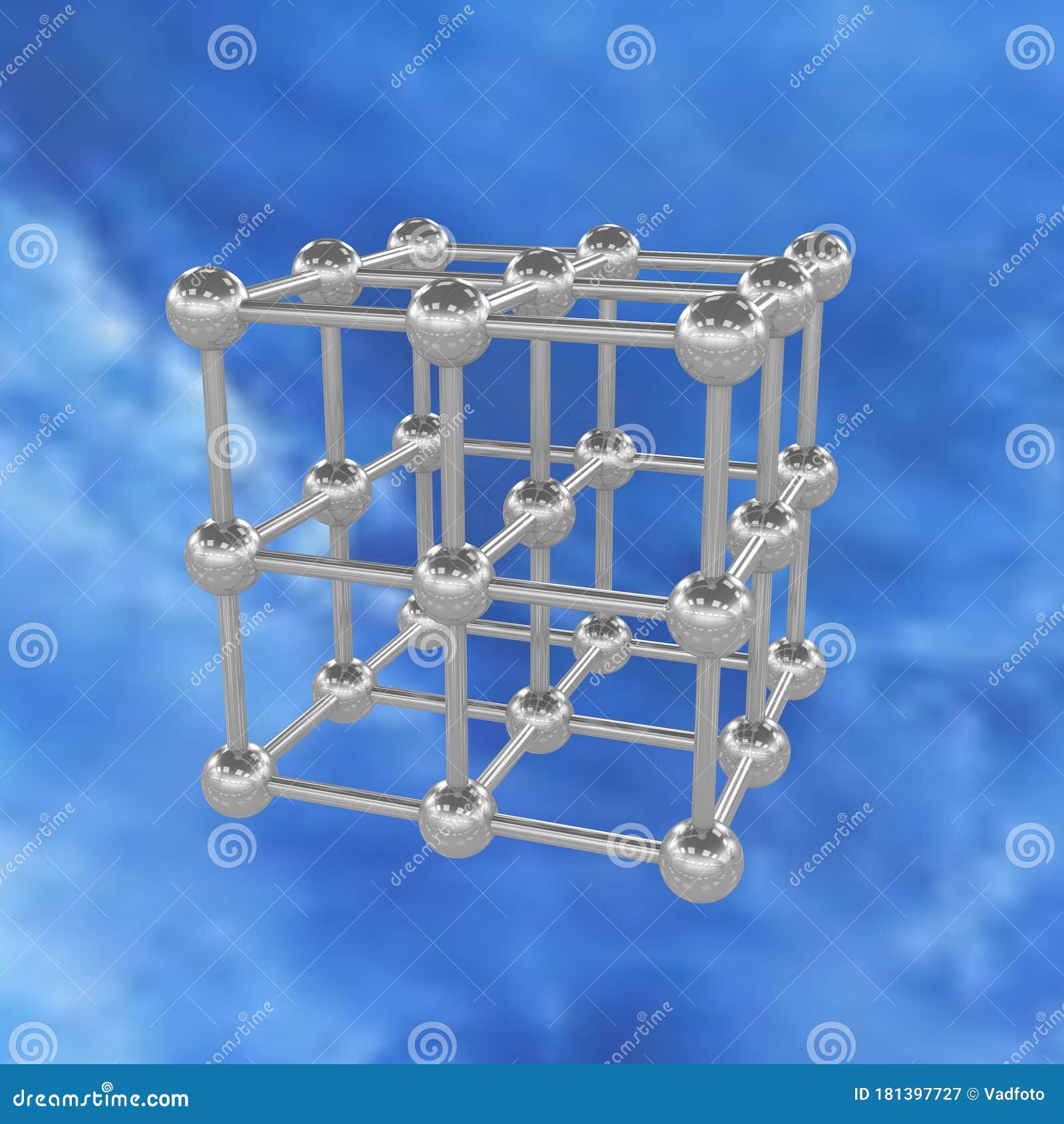 Molecule, Molecular Lattice, 3D Illustration Stock Illustration ...