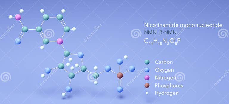 Molecule Nicotinamide Mononucleotide, Molecular Structures, NMN, Beta ...