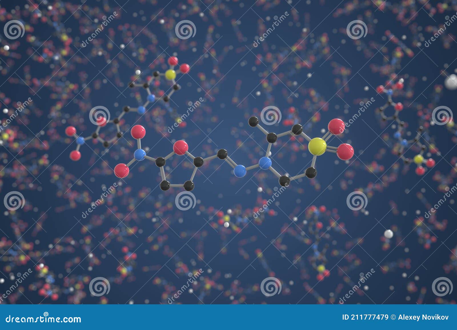 Nifurtimox Molecule 3d, Molecular Structure, Ball And Stick Model ...