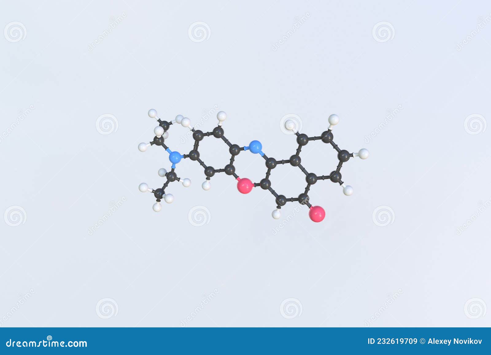 Molecule of Nile Red, Isolated Molecular Model. 3D Rendering Stock ...
