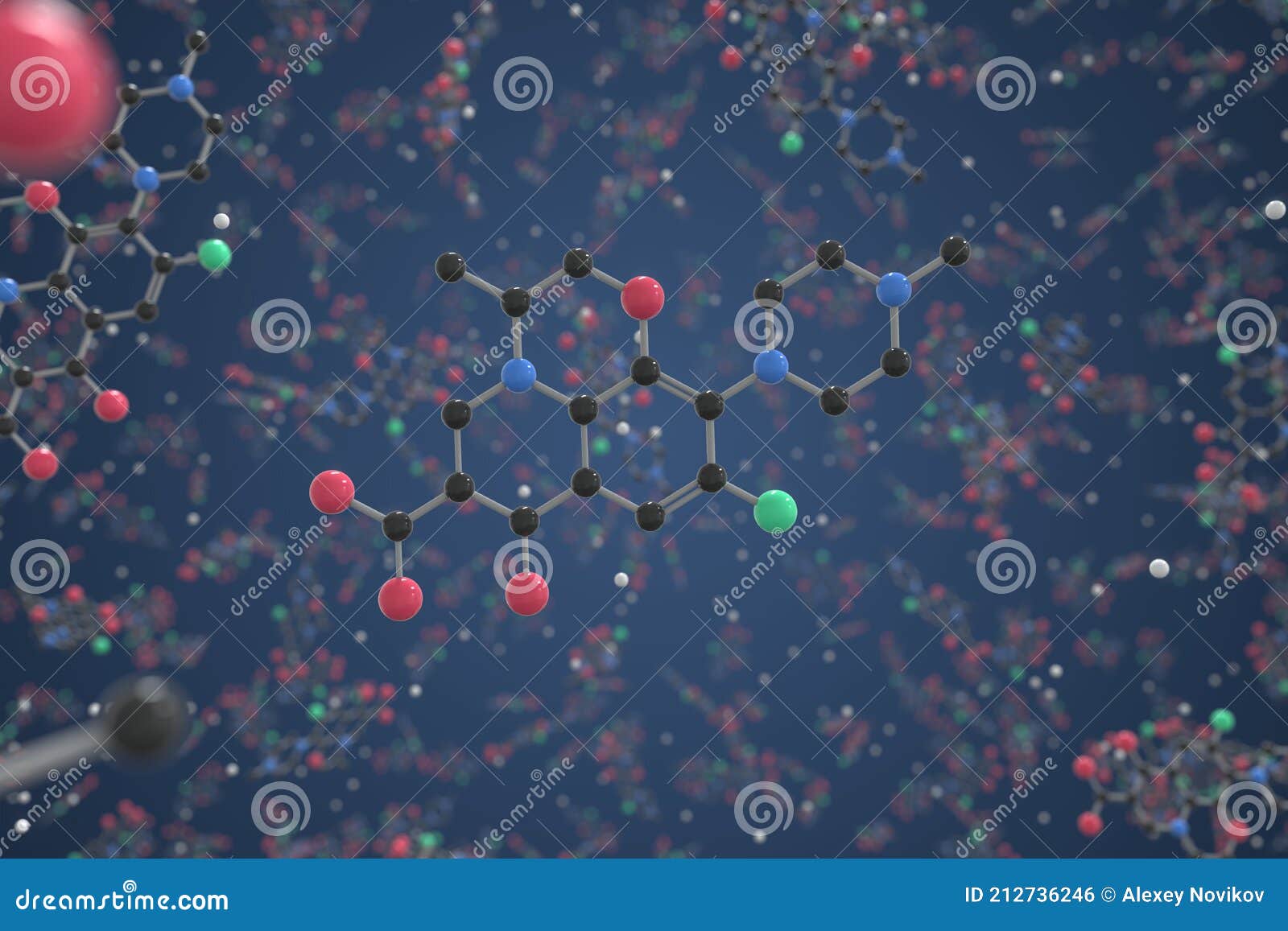 Ofloxacin Molecular Structure, 3d Model Molecule, Quinolones ...