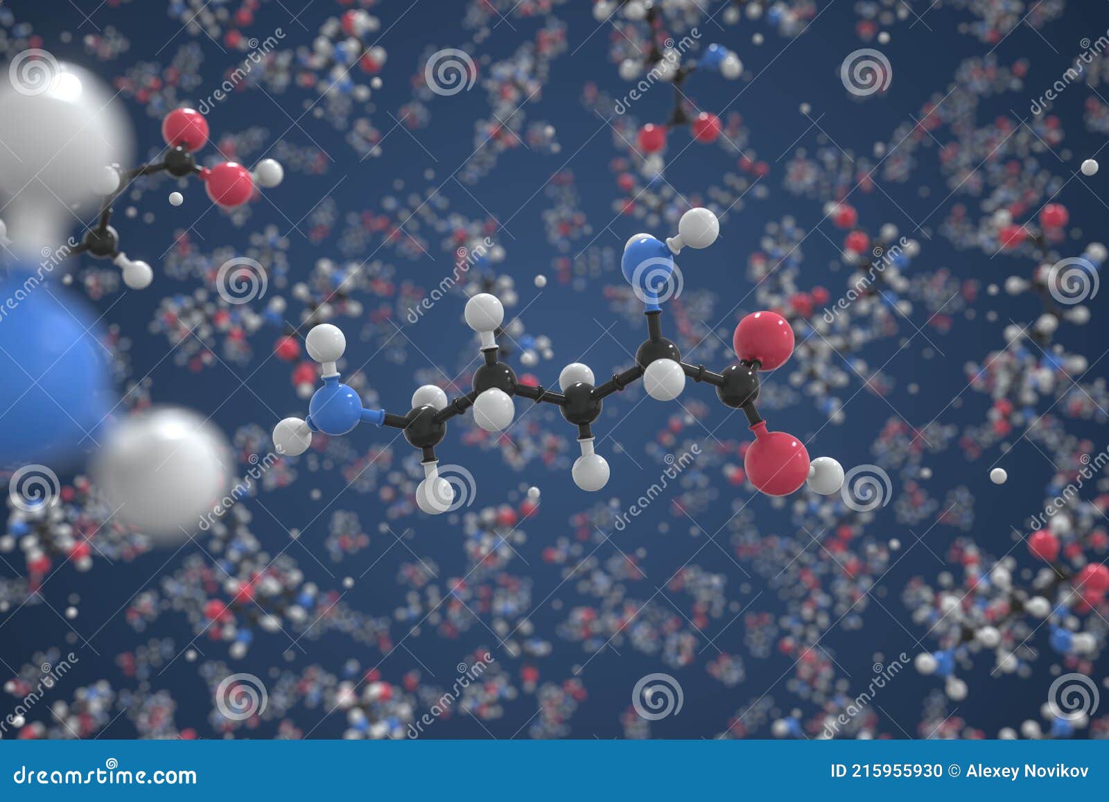 Molecule of Ornithine, Ball-and-stick Molecular Model. Scientific 3d ...