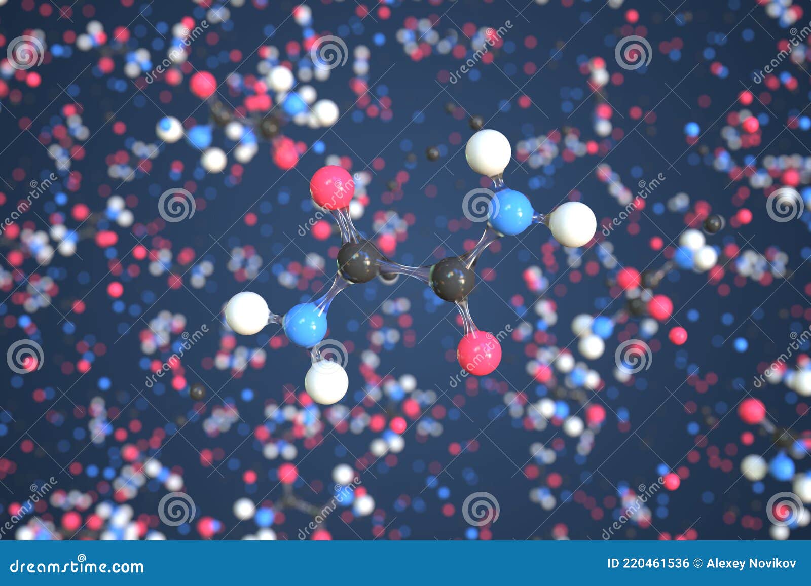 Molecule of Oxamide, Conceptual Molecular Model. Scientific 3d ...