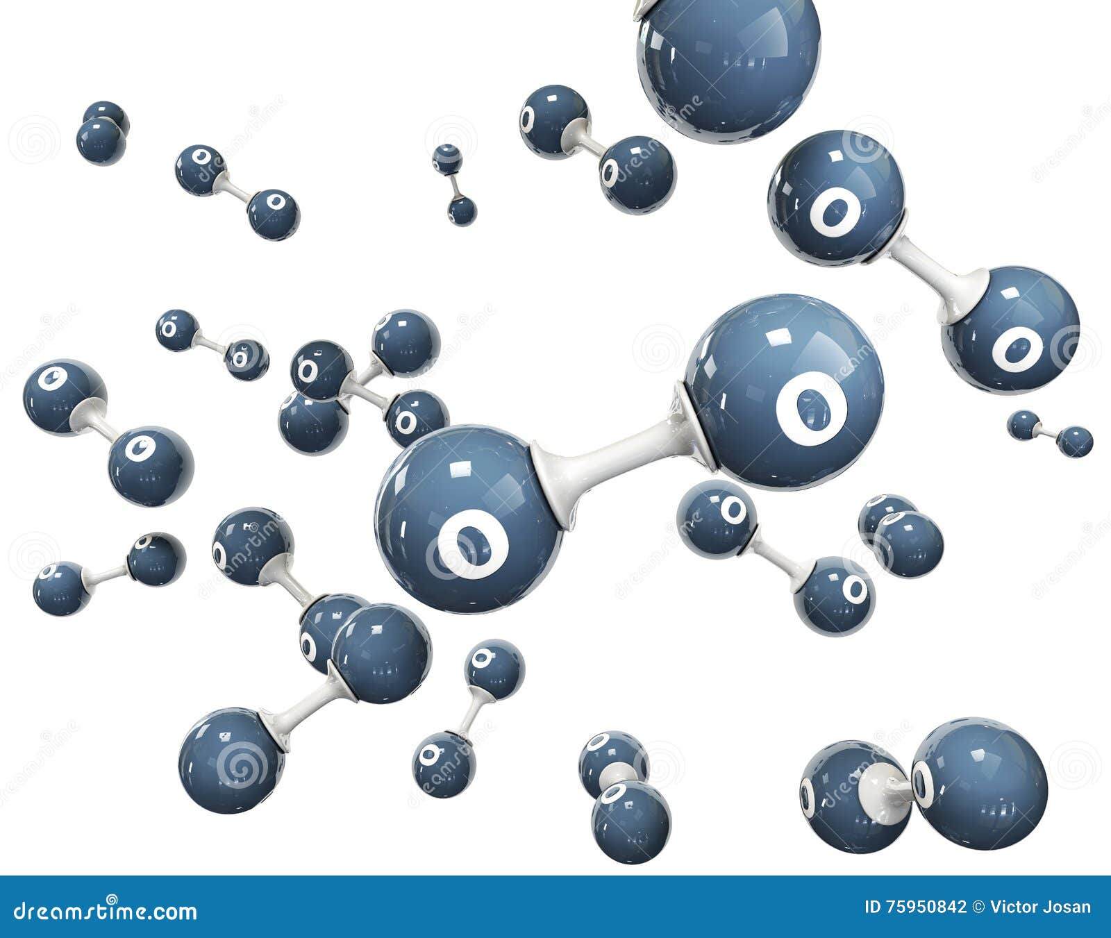 Molecule of Oxigen on a White Background Stock Illustration ...