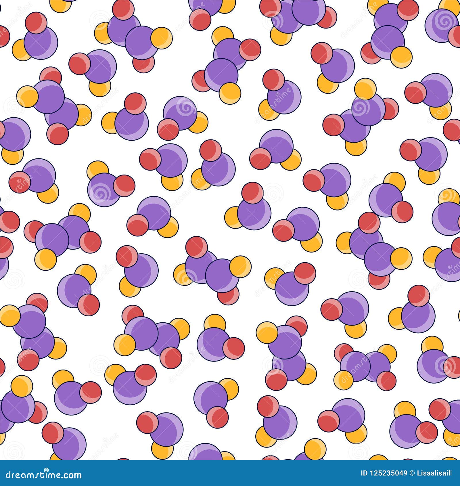 Molecule Pattern. Molecular Structure Seamless Pattern with Simple ...