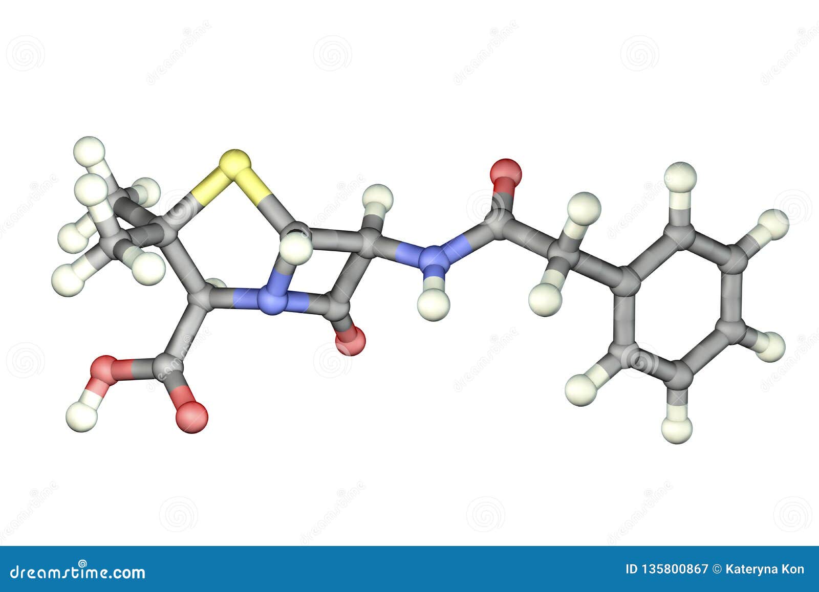 Molecule of Penicillin Antibiotic Stock Illustration - Illustration of ...
