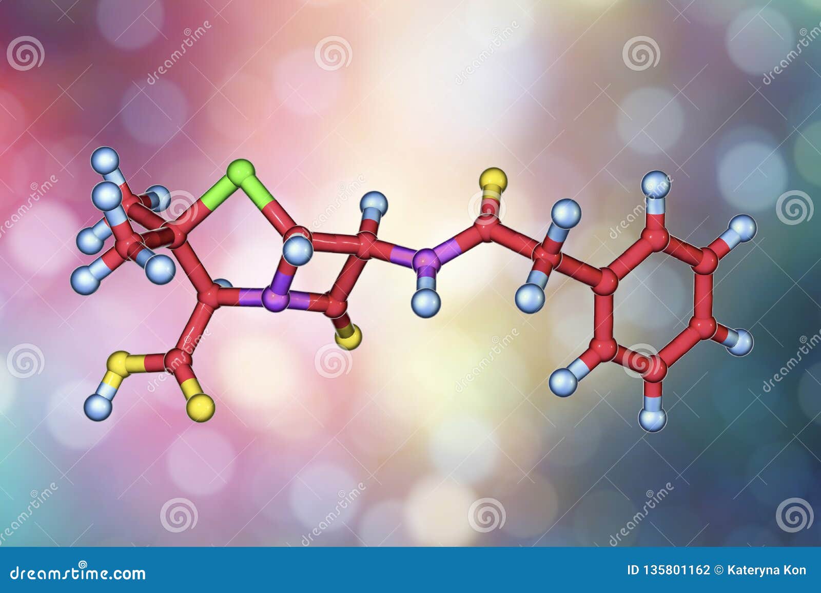 Molecule of Penicillin Antibiotic Stock Illustration - Illustration of ...