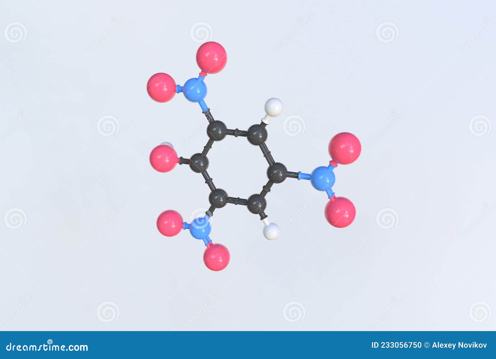 Picric Acid 2,4,6-trinitrophenol, TNP, C6H3N3O7 Molecule. It Has A Role ...