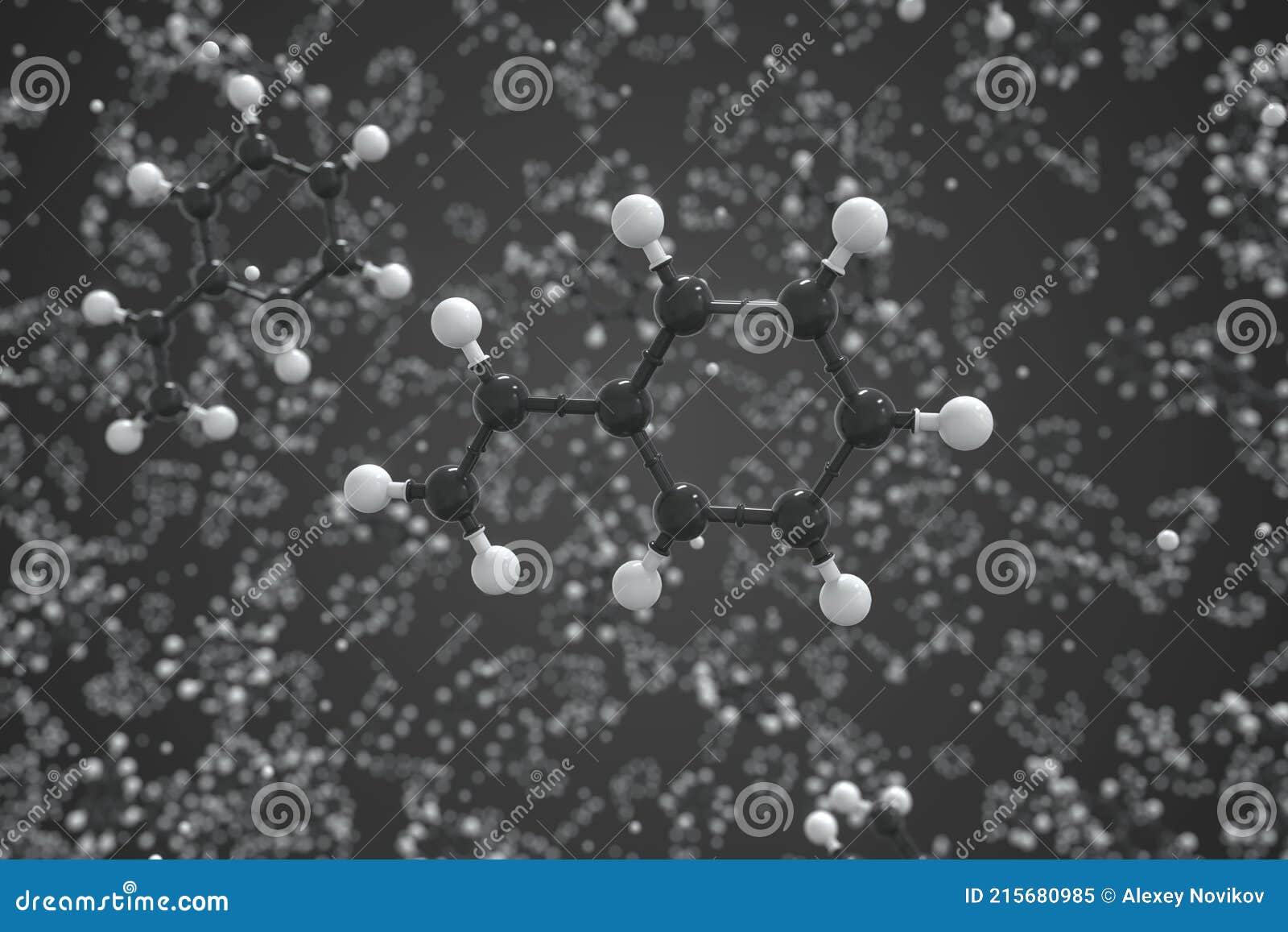 Molecule Of Polystyrene Ball And Stick Molecular Model Scientific 3d