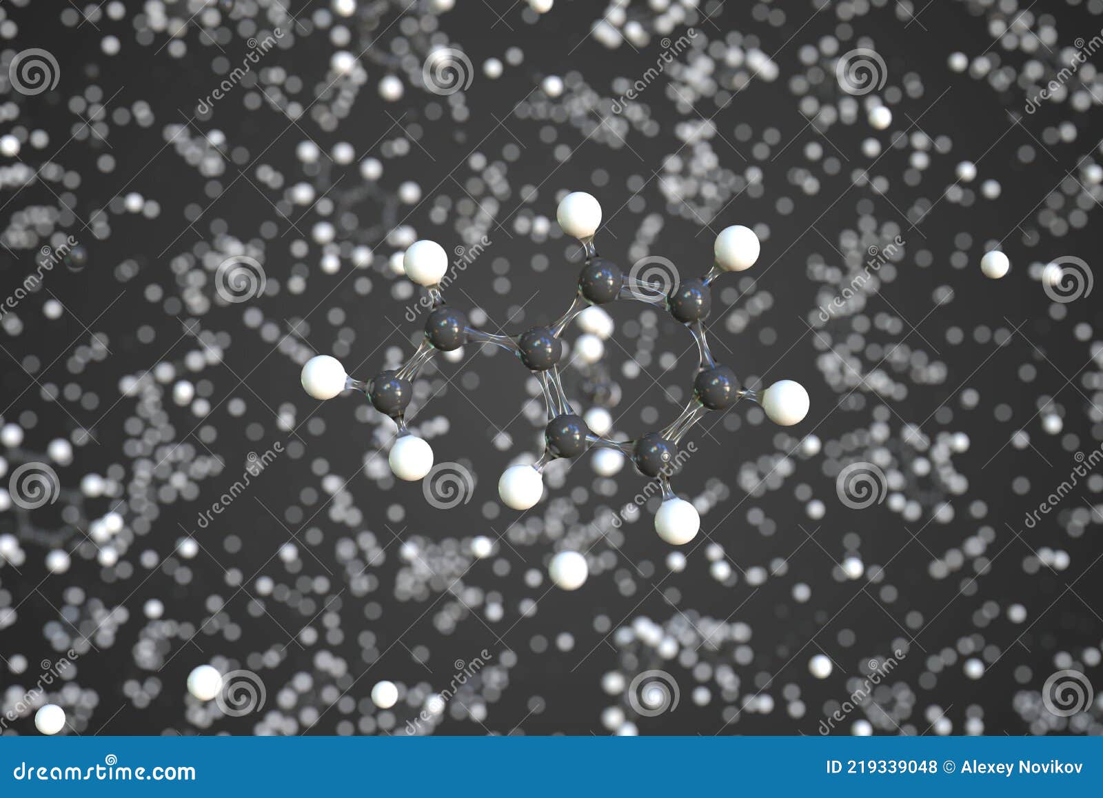 Molecule Of Polystyrene Conceptual Molecular Model Scientific 3d