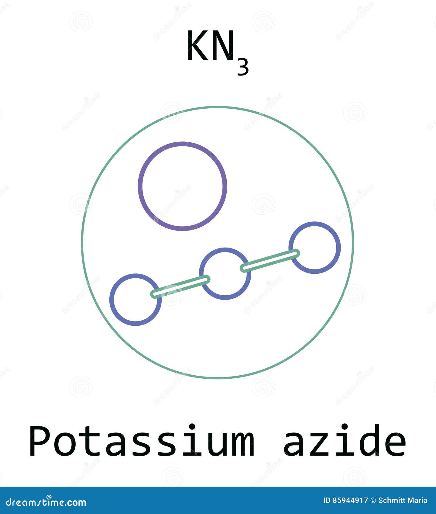 Molecule Potassium Azide KN3 Stock Vector - Illustration of scientific ...