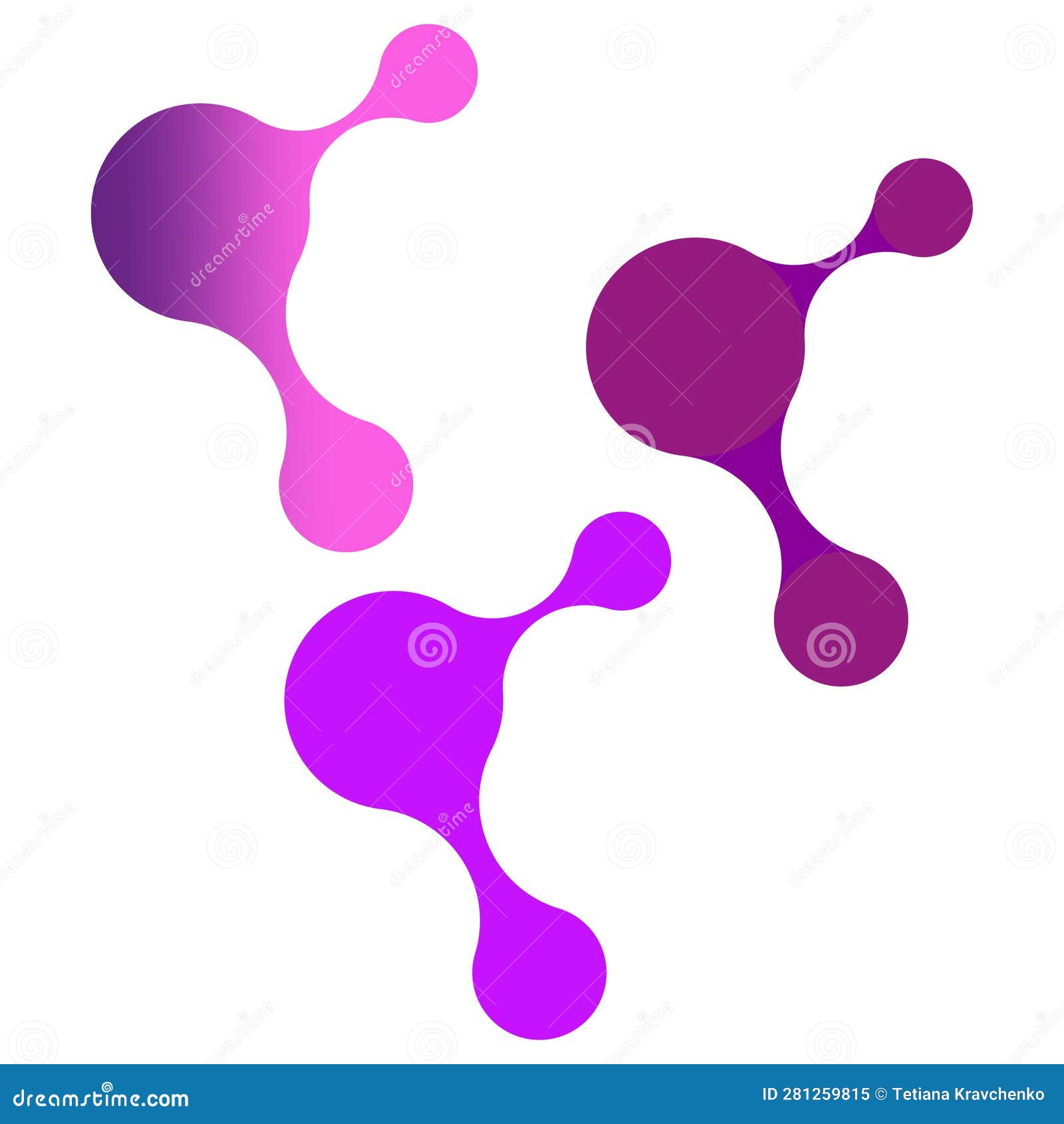 Molecule, Purple.element with Business Card Template on White ...