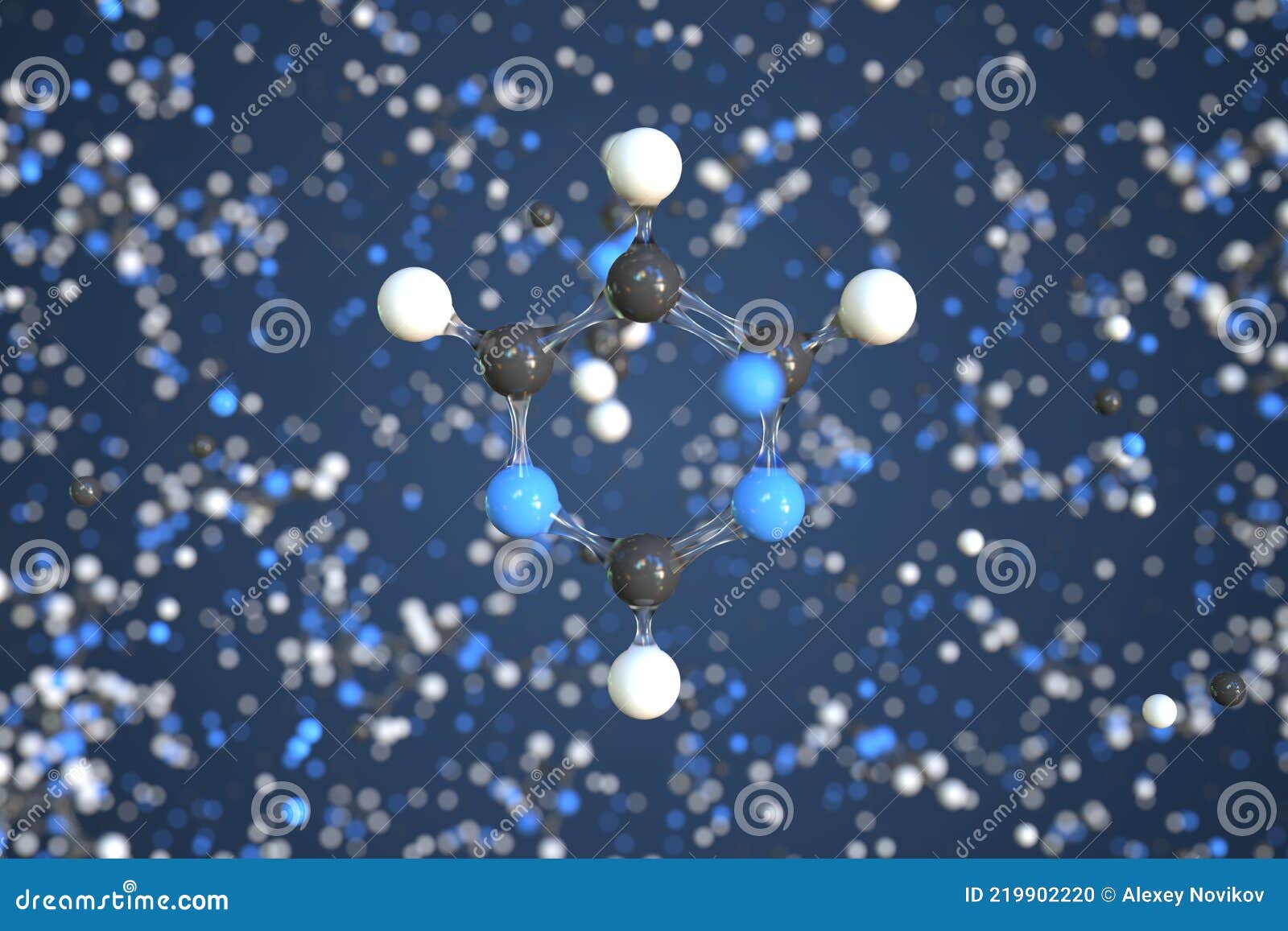 Molecule of Pyrimidine, Conceptual Molecular Model. Scientific 3d ...