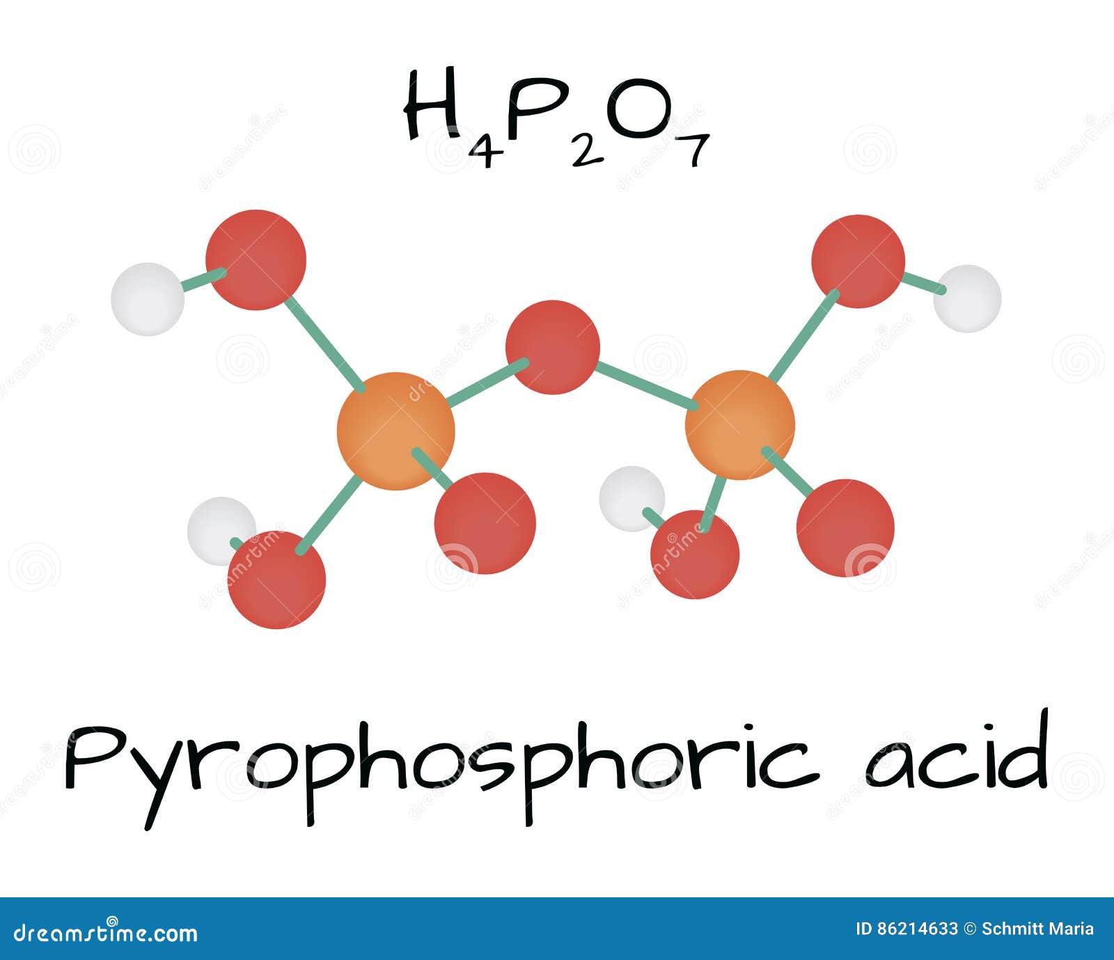 Molecule Pyrophosphoric Acid H4P2O7 Stock Vector - Illustration of ...