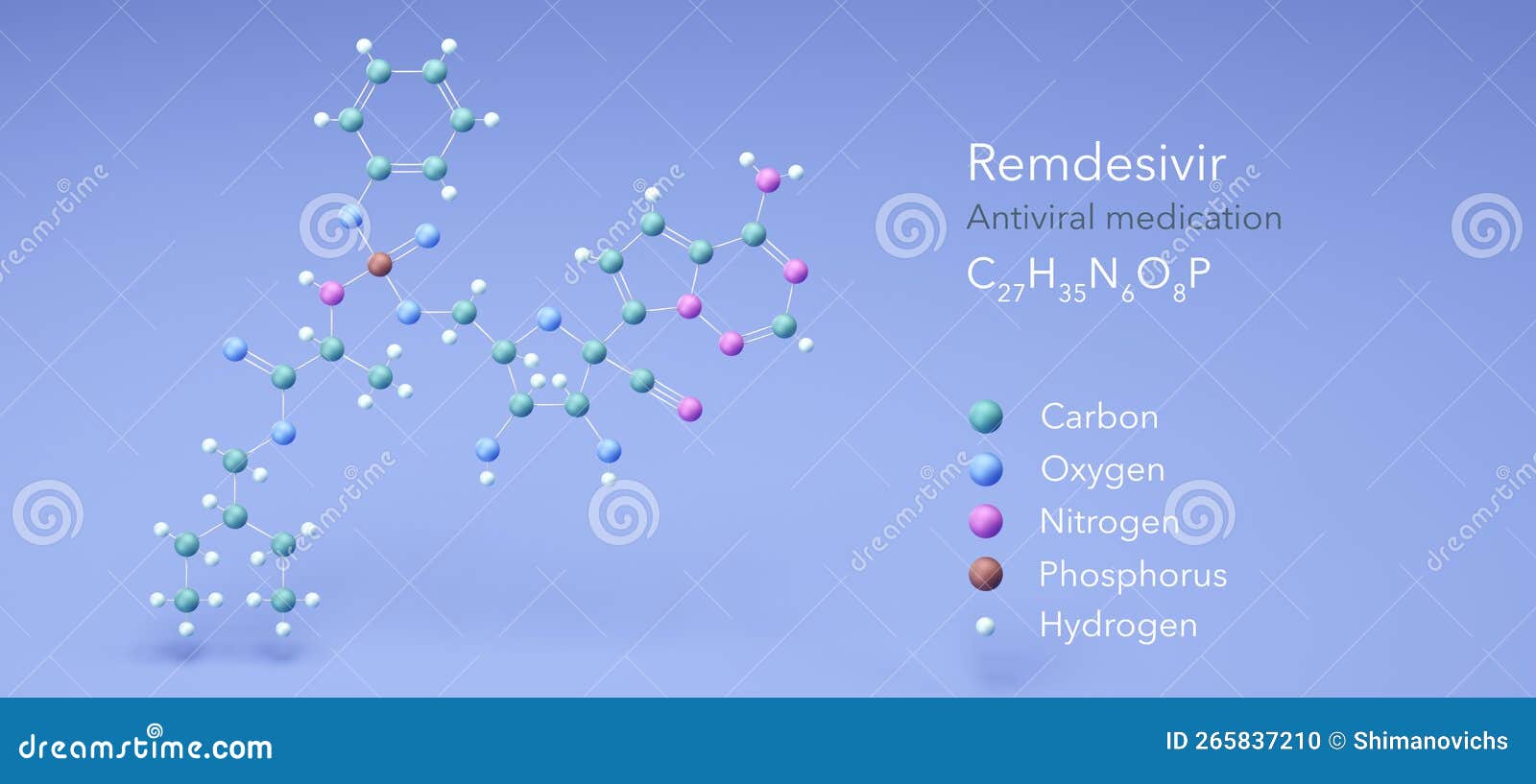 Molecule Remdesivir, Molecular Structures, Antiviral Medication 3d ...