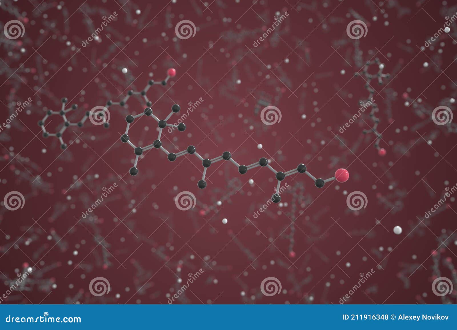 Molecule of Retinol. Molecular Model, Science Related 3d Rendering ...