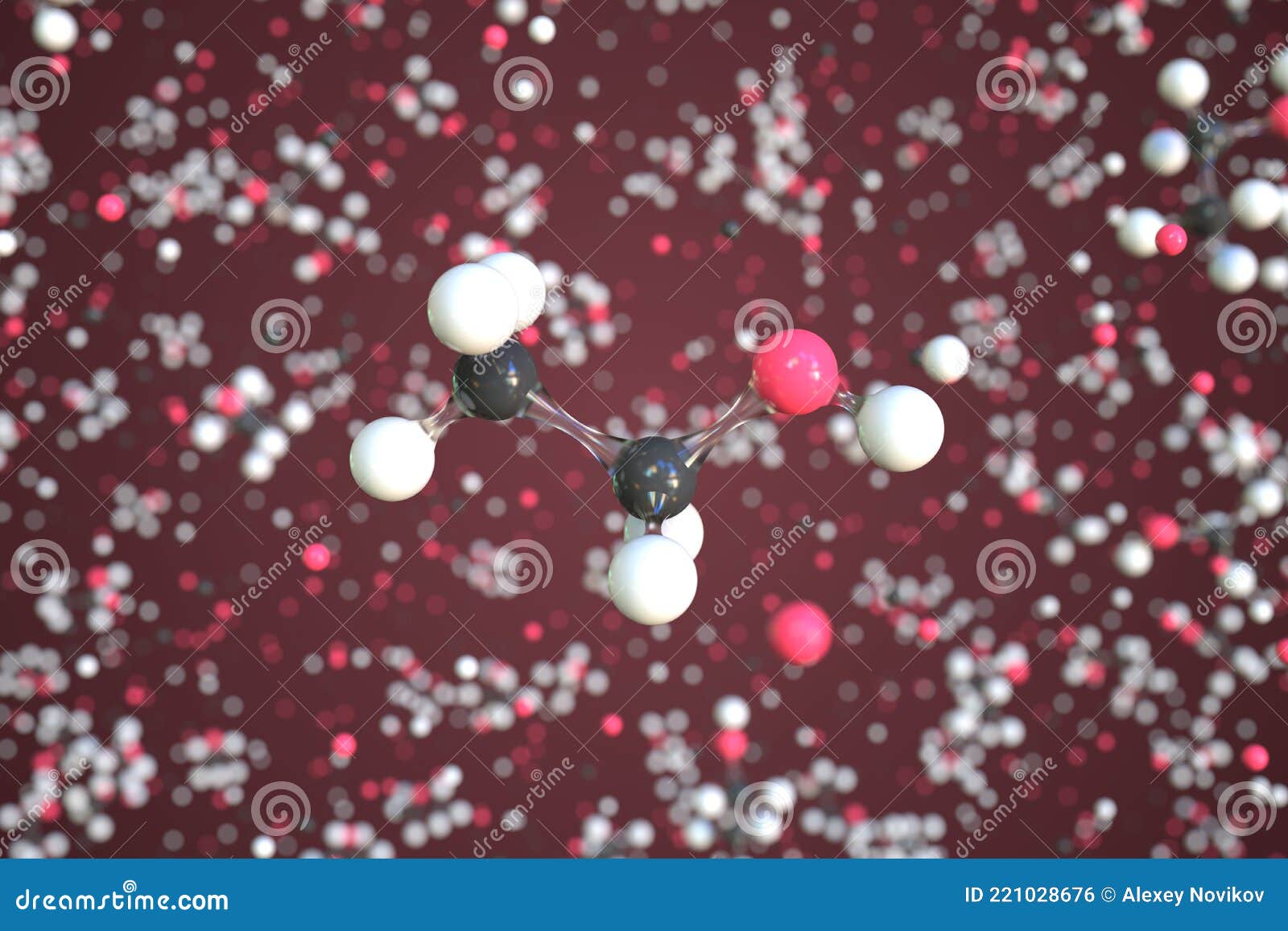 Alcohol Molecule Made with Balls, Scientific Molecular Model. Chemical ...