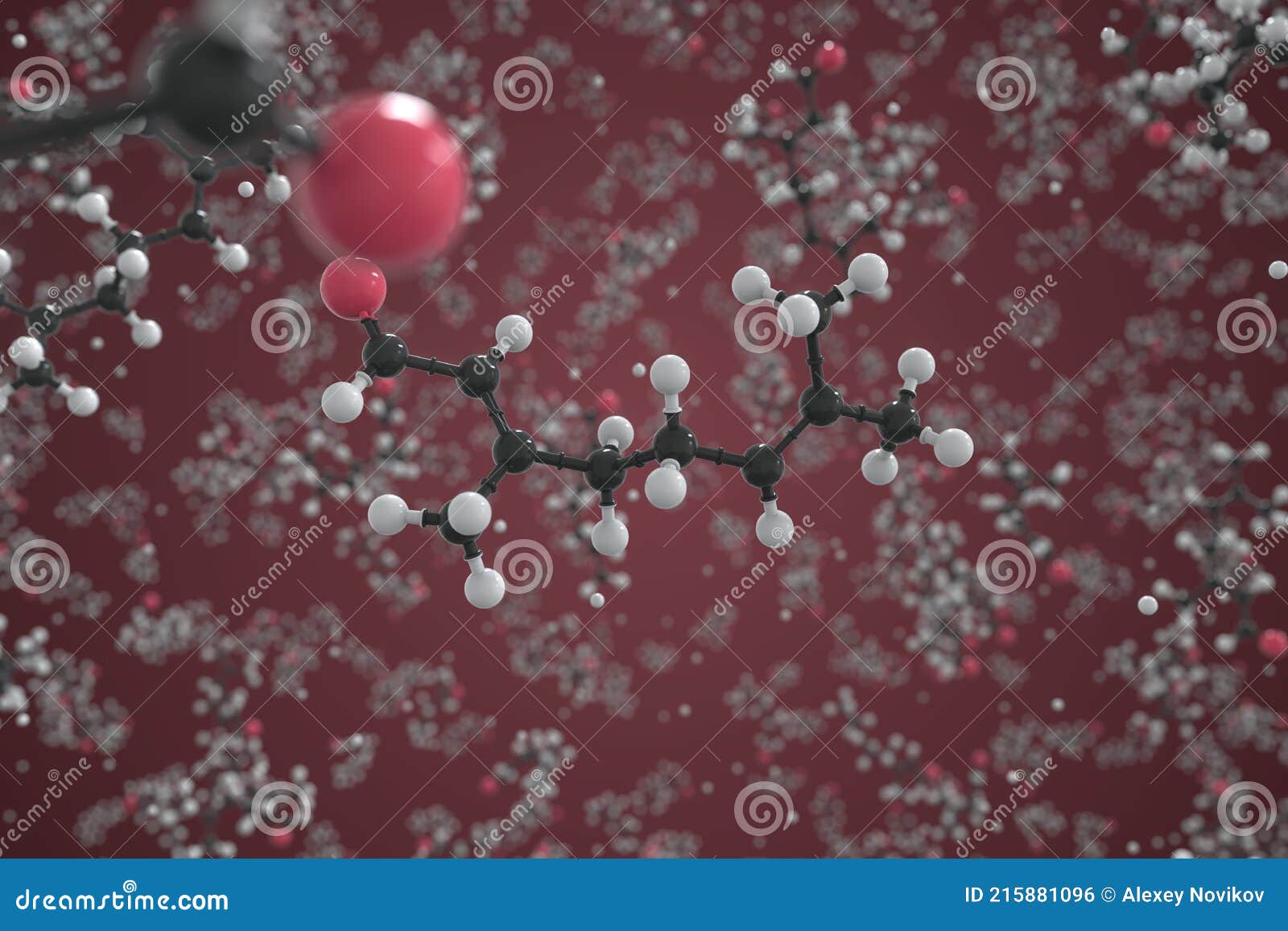 Citral Molecule Made with Balls, Scientific Molecular Model. Chemical ...