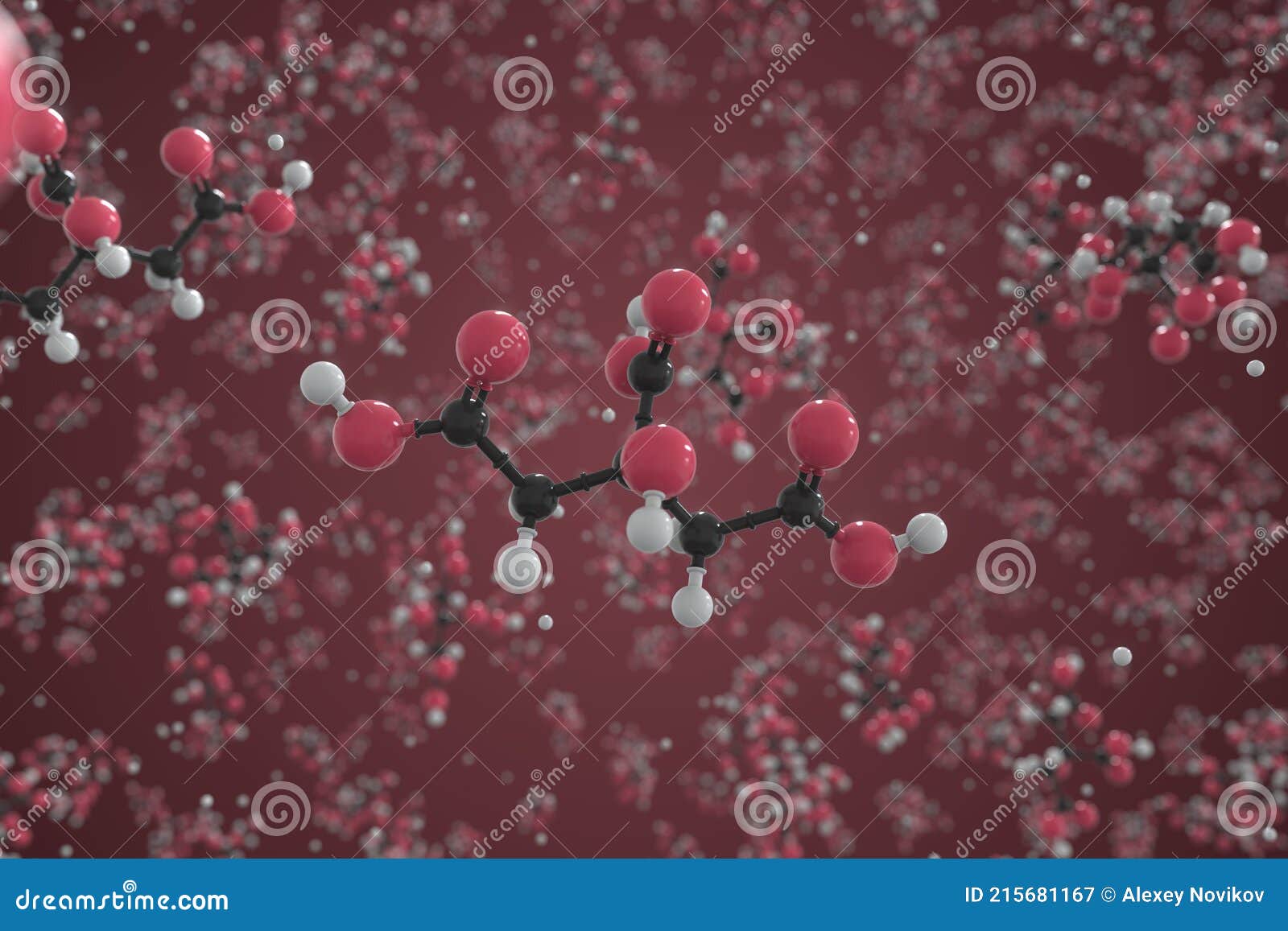 Citric Acid Molecule Made with Balls, Scientific Molecular Model ...