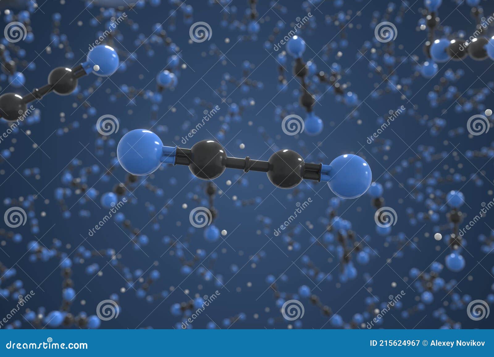 Cyanogen Molecule Made with Balls, Scientific Molecular Model. Chemical ...