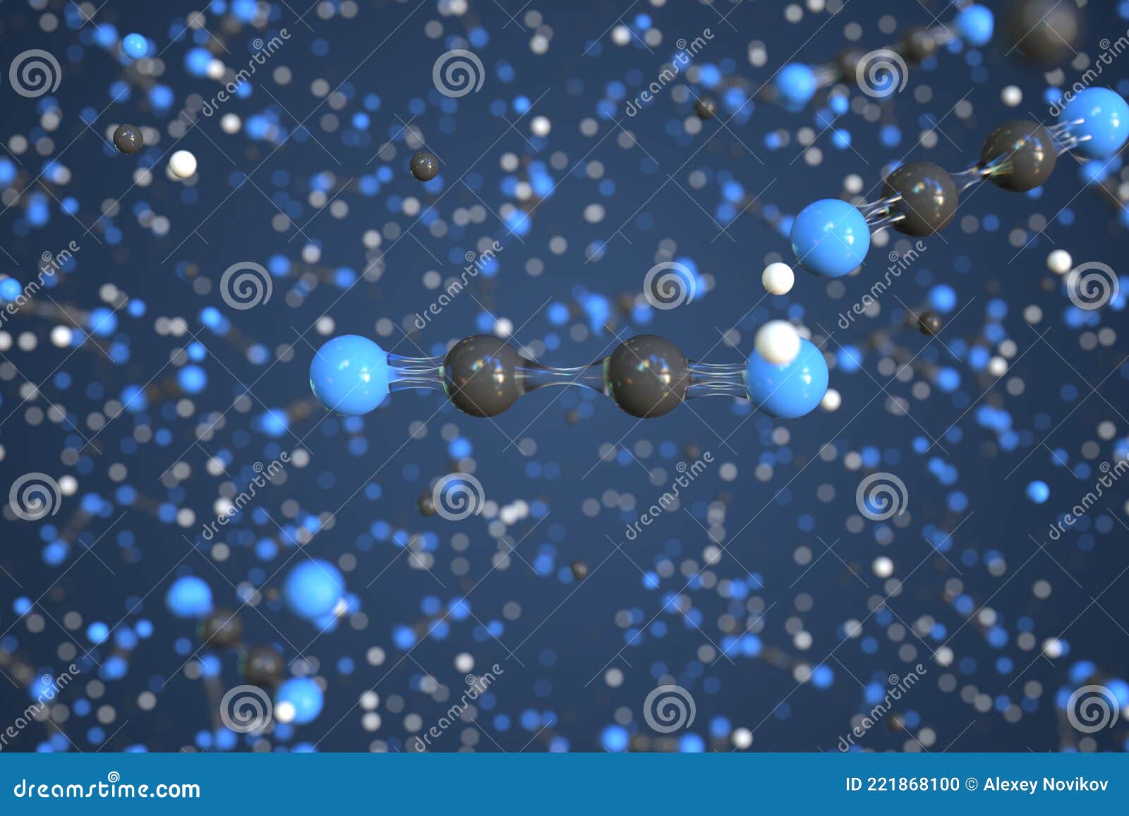 Cyanogen Molecule Made with Balls, Scientific Molecular Model. Chemical ...