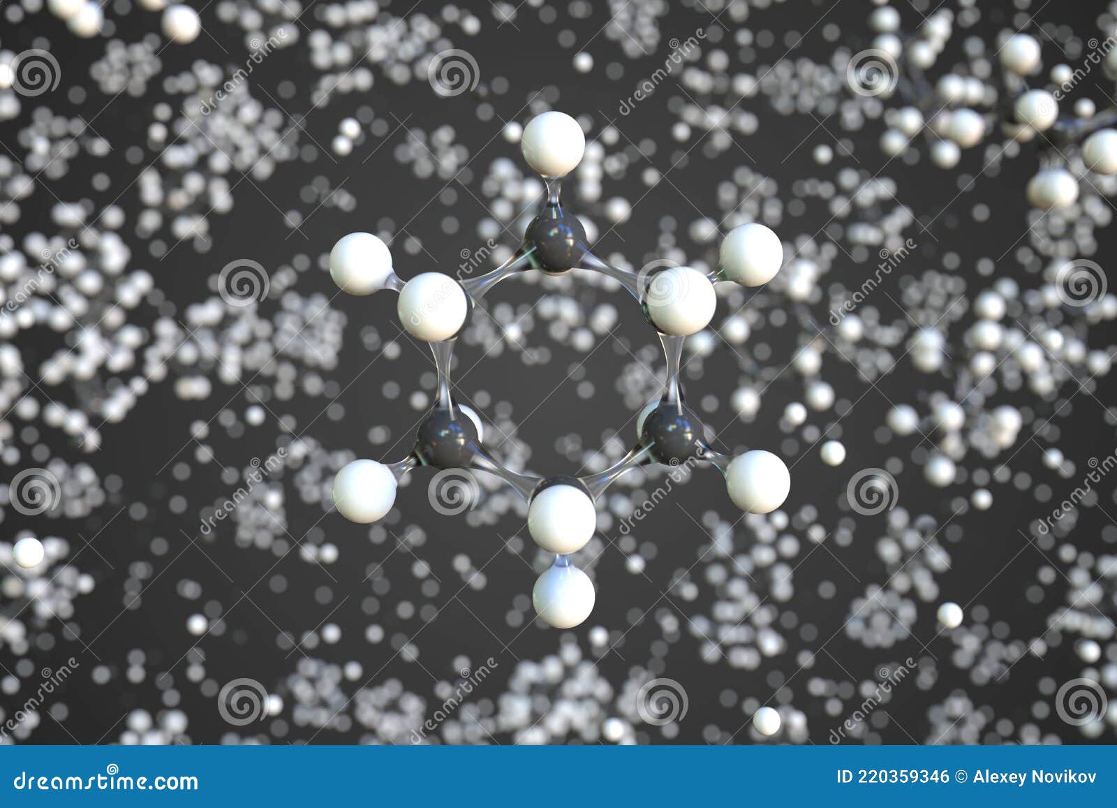 Cyclohexane Molecule, Conceptual Molecular Model. Chemical 3d Rendering ...