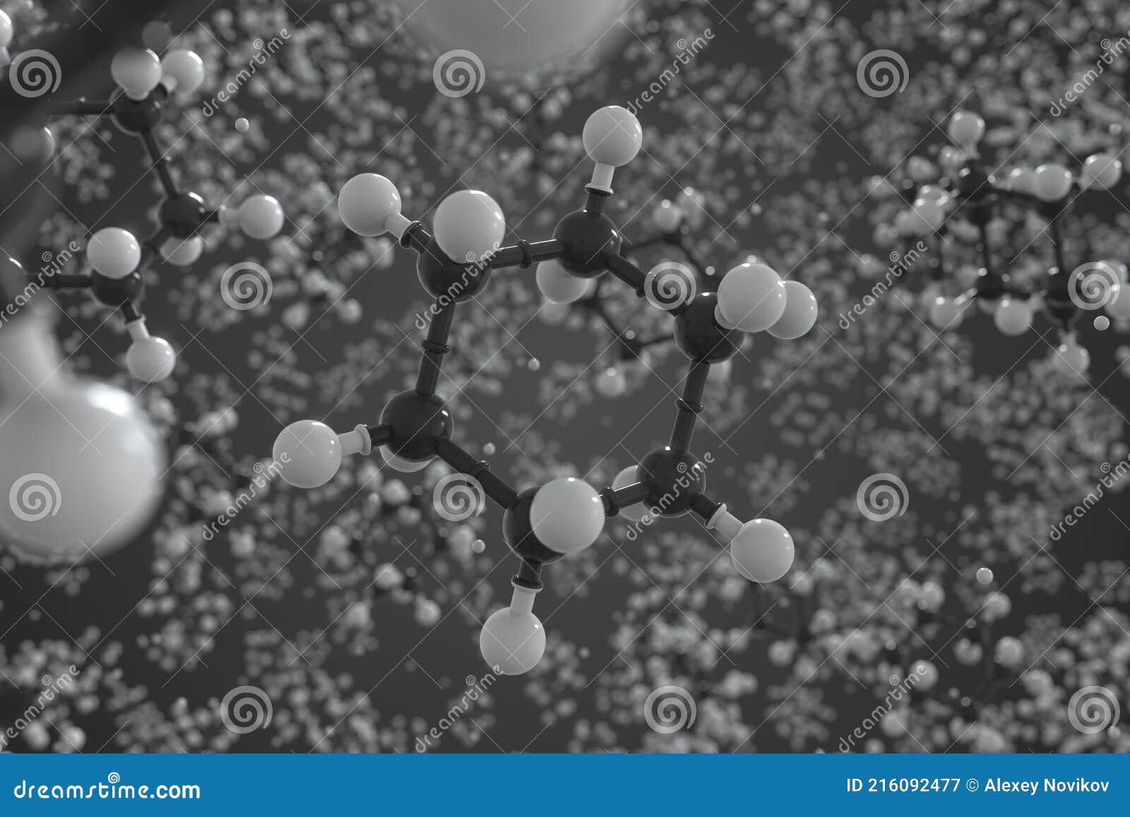 Cyclohexane Molecule, Ball-and-stick Molecular Model. Chemical 3d ...