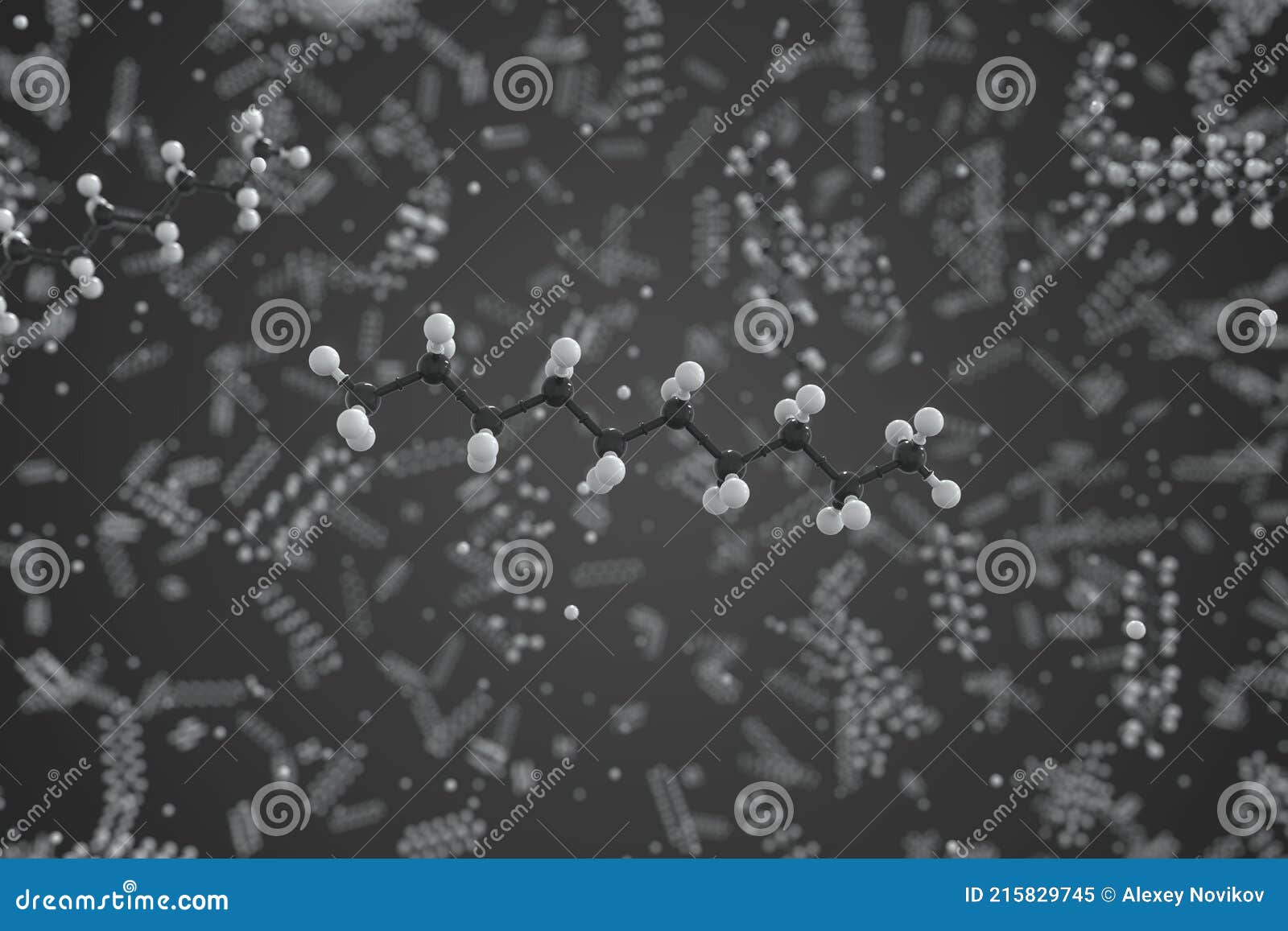 Decane Molecule Made with Balls, Conceptual Molecular Model. Chemical ...