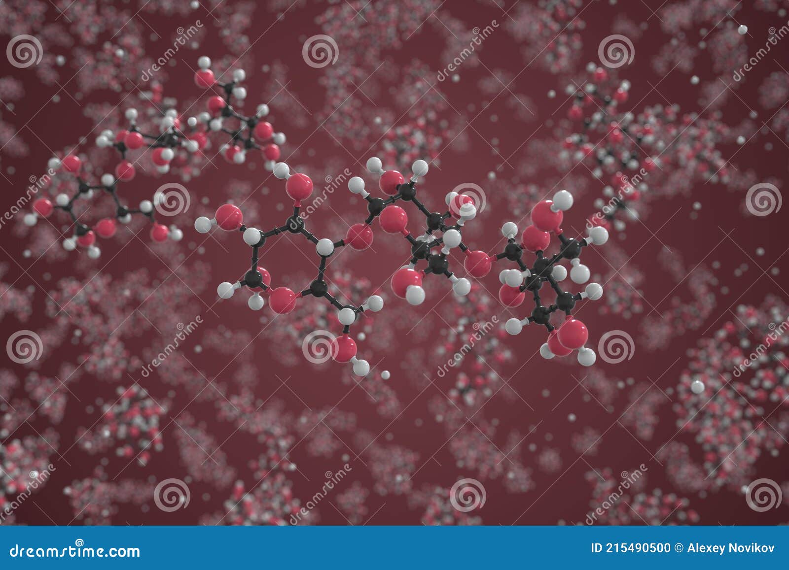 Dextrin Molecule, Ball-and-stick Molecular Model. Chemical 3d Rendering ...