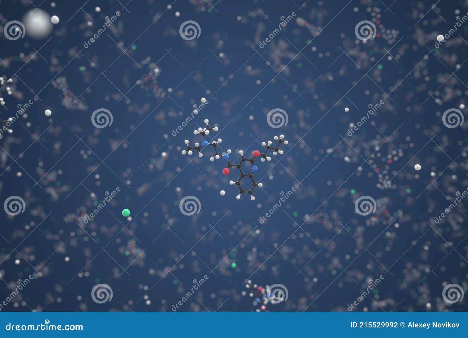 Dibucaine Hydrochloride Molecule Made with Balls, Conceptual Molecular ...