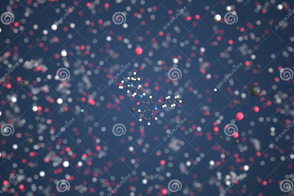 Dibucaine Hydrochloride Molecule Made with Balls, Conceptual Molecular ...