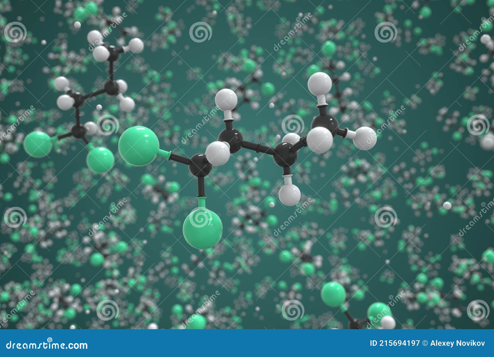Dichlorobutane Molecule, Ball-and-stick Molecular Model. Chemical 3d ...