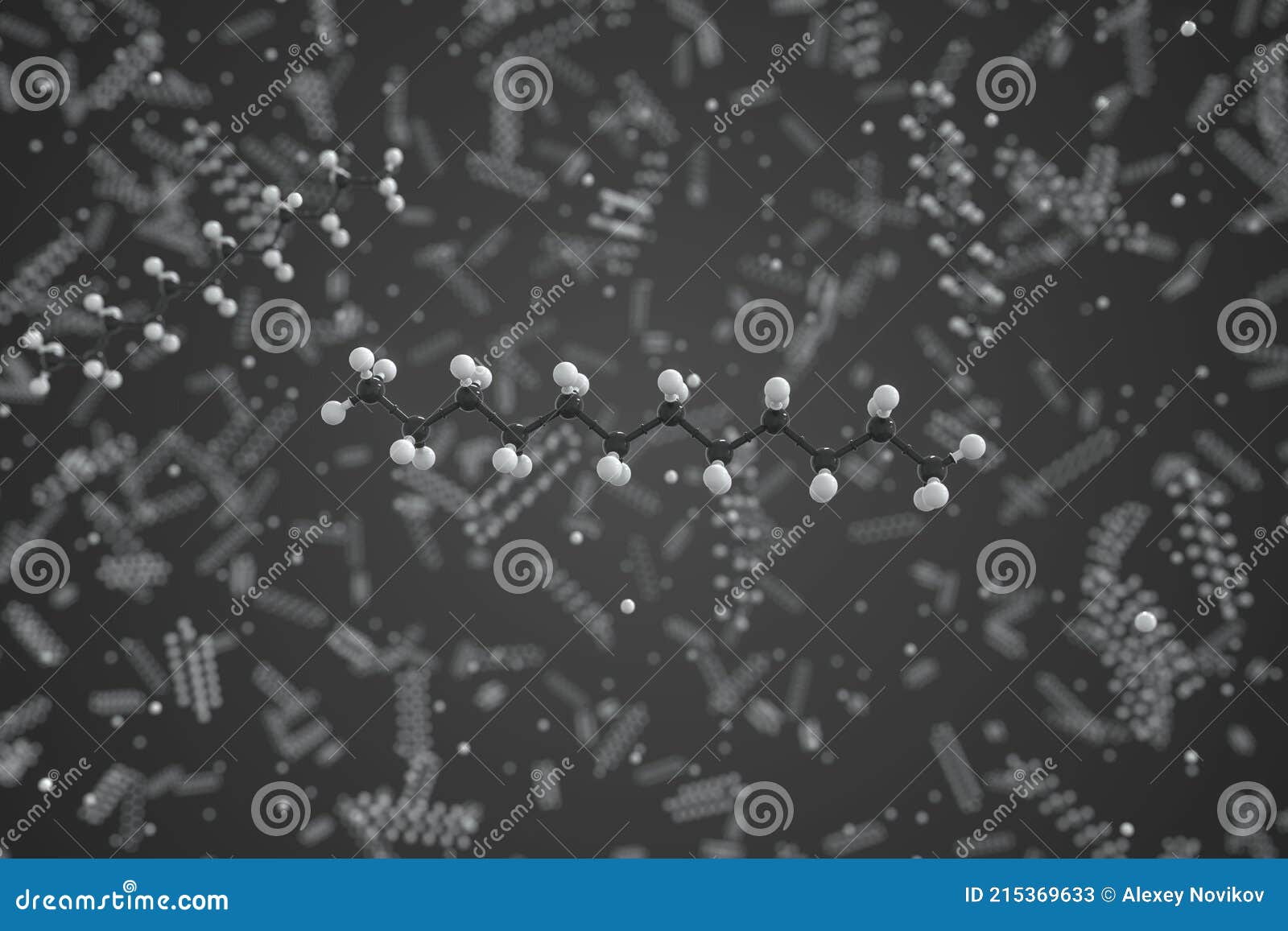 Dodecane Molecule Made with Balls, Scientific Molecular Model. Chemical ...