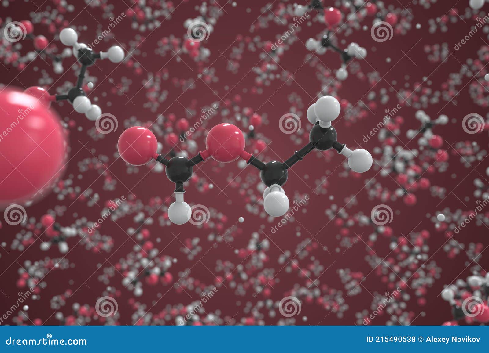 Ethyl Formate Molecule Ball And Stick Molecular Model Chemical 3d