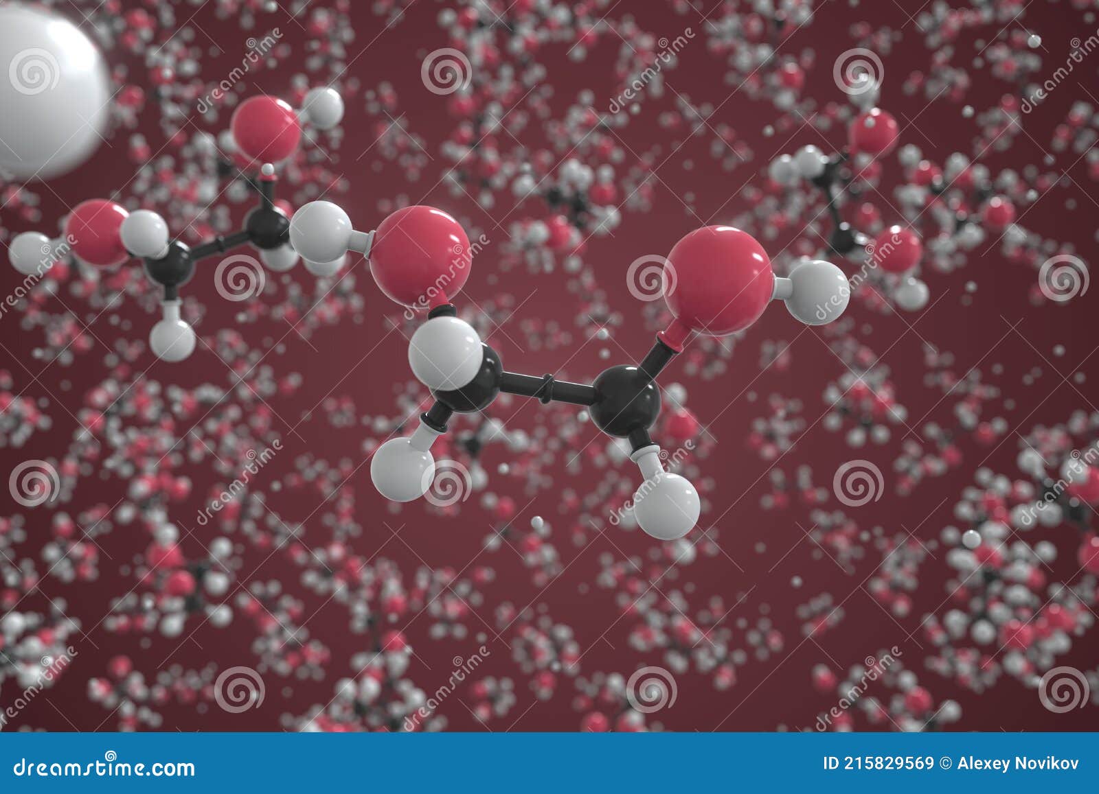 Ethylene Glycol Molecule Made with Balls, Scientific Molecular Model ...