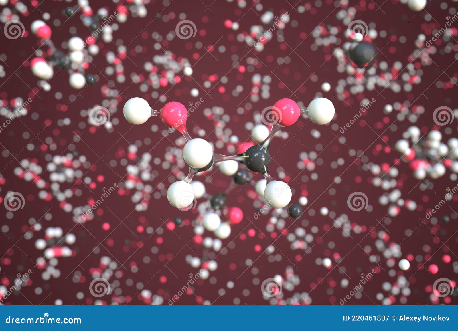 Ethylene Glycol Molecule Made with Balls, Scientific Molecular Model ...