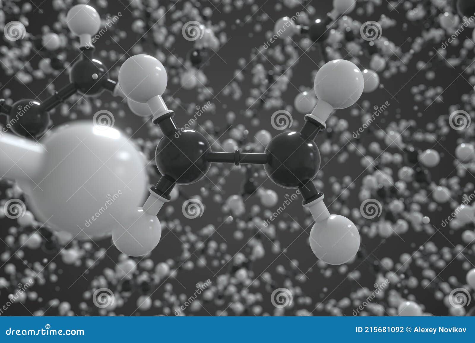Ethylene Molecule Made with Balls, Scientific Molecular Model. Chemical ...