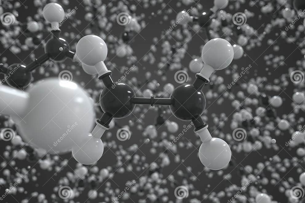 Ethylene Molecule Made with Balls, Scientific Molecular Model. Chemical ...