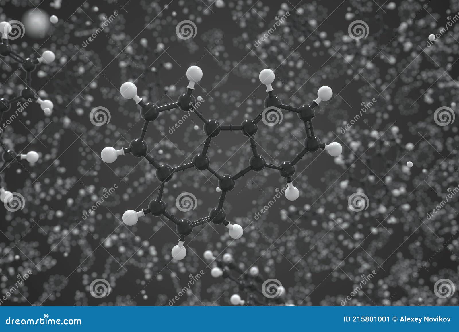 Fluoranthene Molecule Made with Balls, Scientific Molecular Model ...