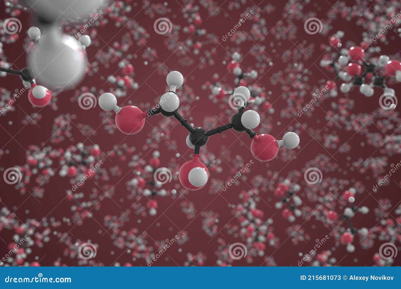 Glycerol Molecule Made with Balls, Scientific Molecular Model. Chemical ...