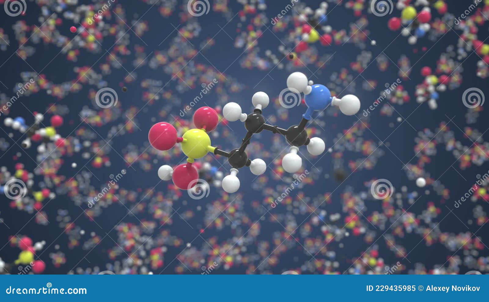 Homotaurine Molecule, Scientific Molecular Model, Looping 3d Animation ...