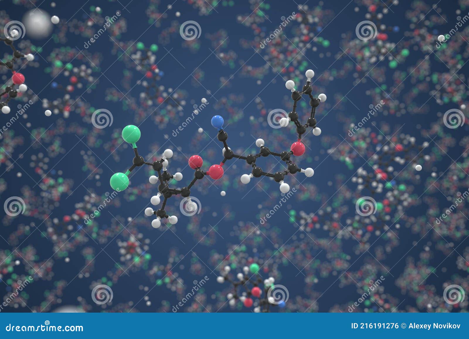 Cypermethrin Molecule, Molecular Structure, Insecticide, Ball And Stick ...
