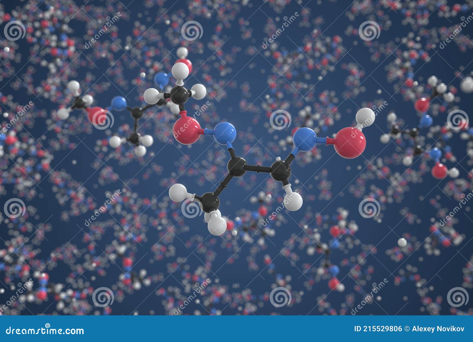 Molecule of Dimethylglyoxime, Ball-and-stick Molecular Model ...