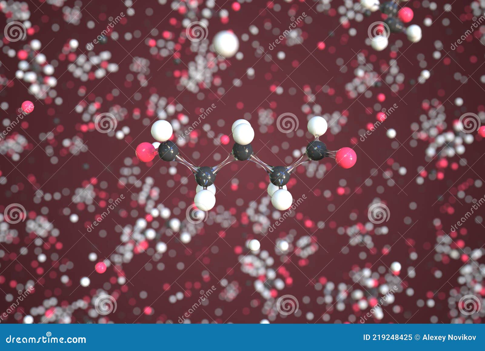Glutaraldehyde Molecular Structure, 3d Model Molecule, Crosslinking ...