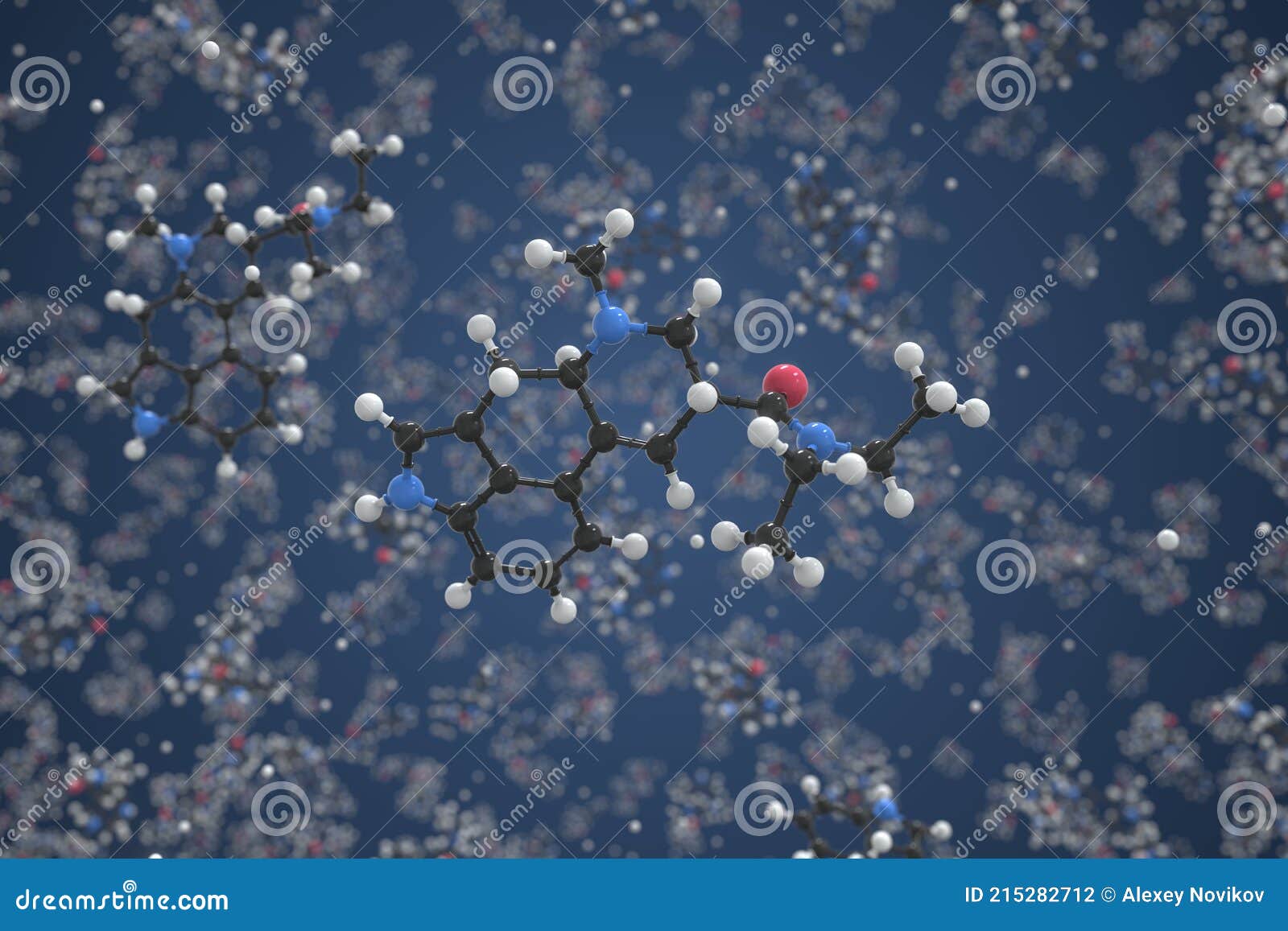 Molecule of LSD, Ball-and-stick Molecular Model. Scientific 3d ...