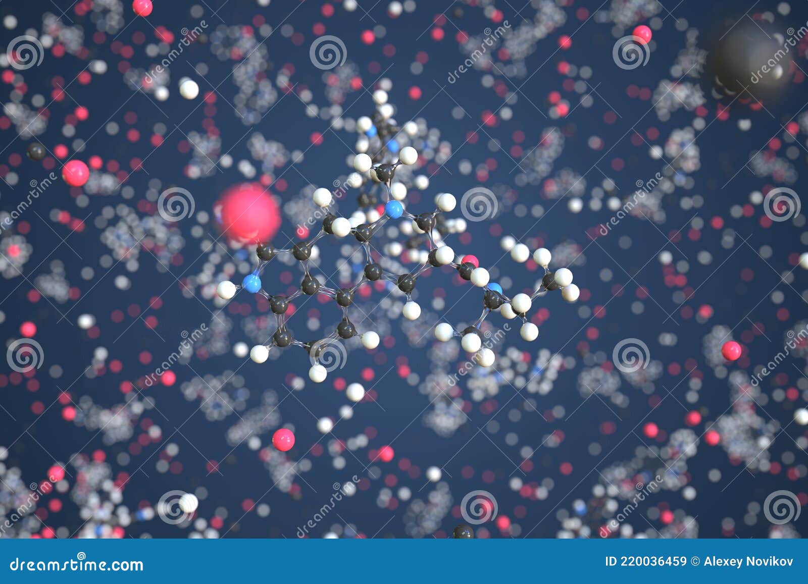 Molecule of LSD, Conceptual Molecular Model. Scientific 3d Rendering ...