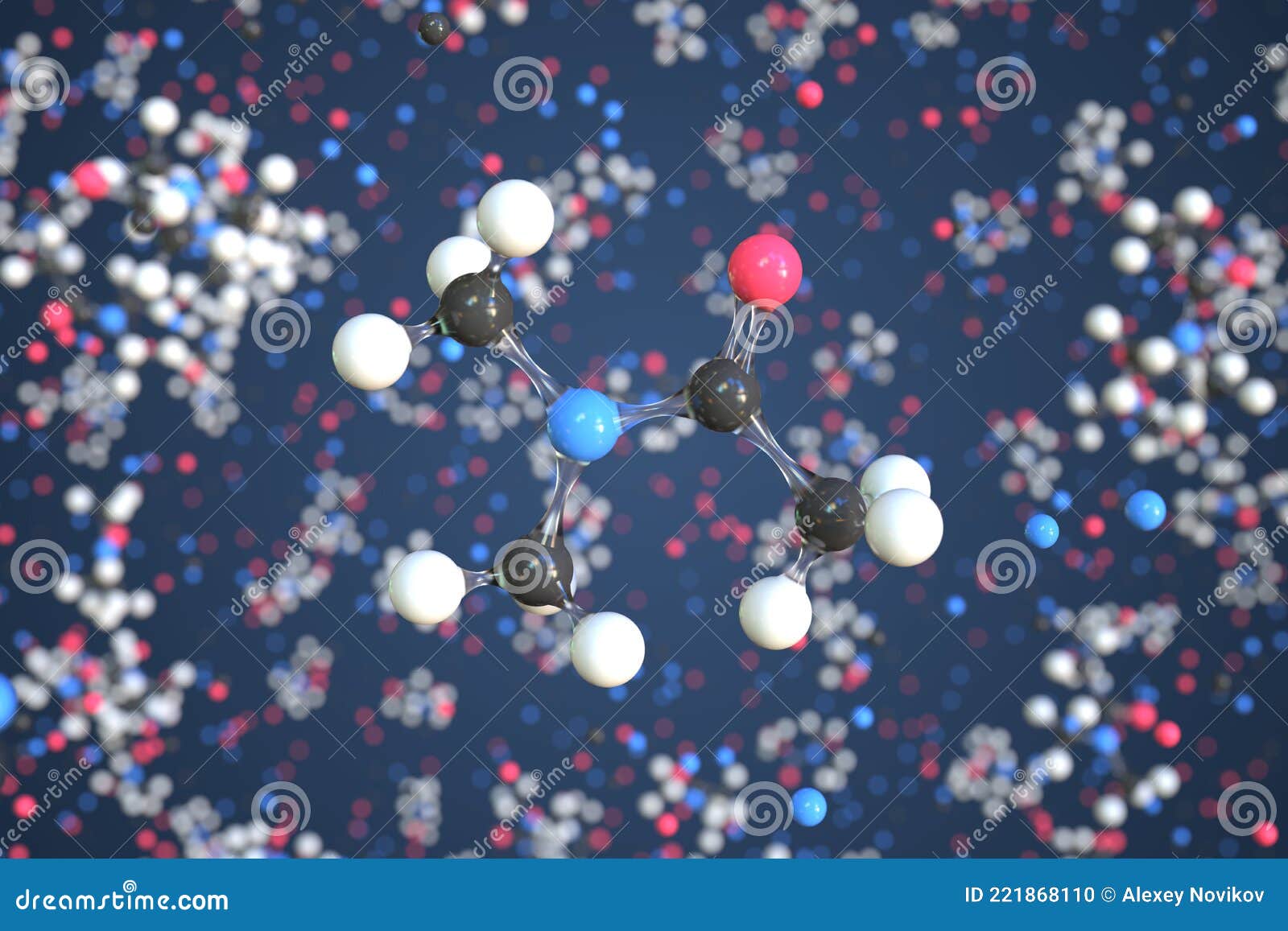 Molecule of N,n-dimethylacetamide, Conceptual Molecular Model ...