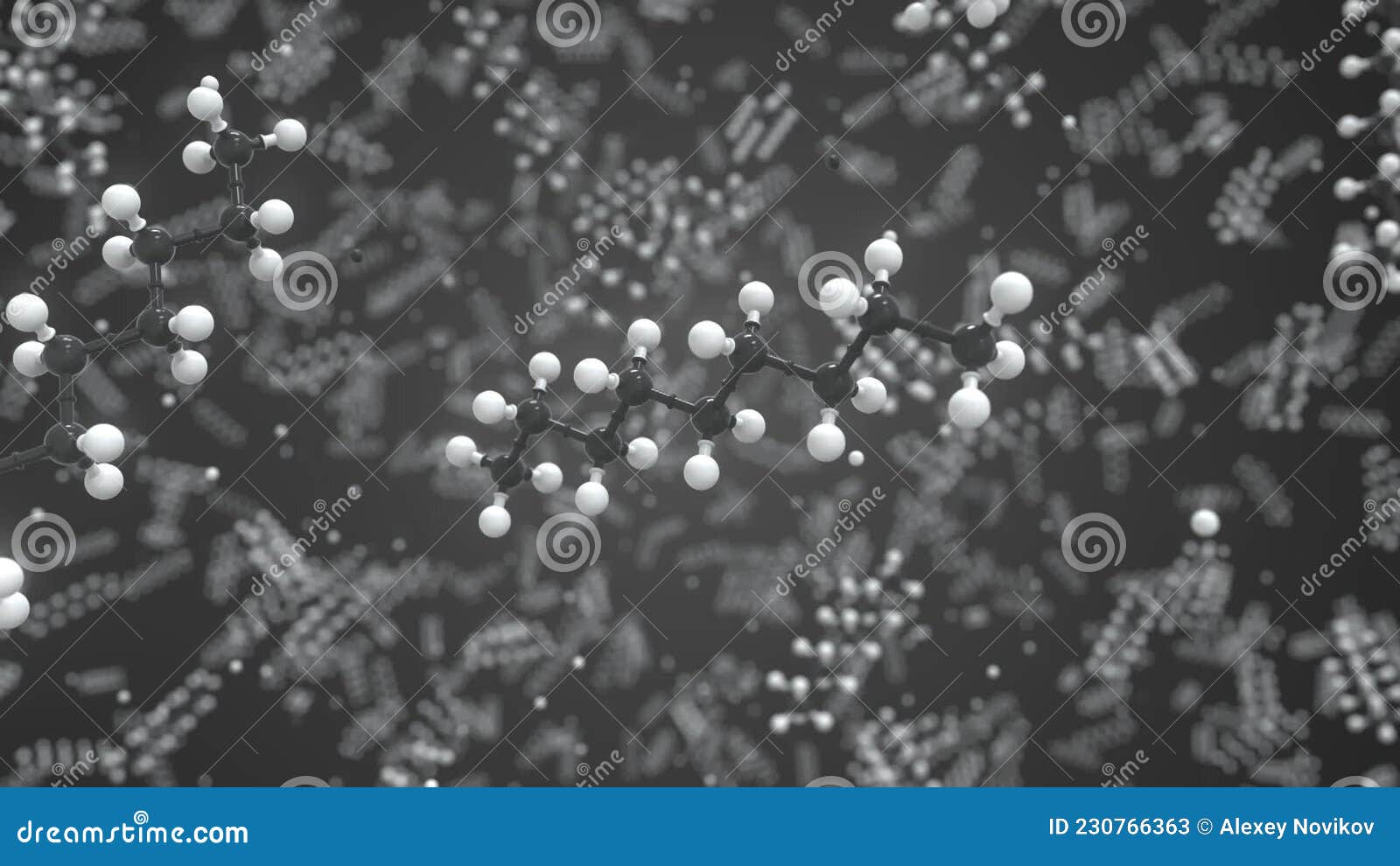Molecule of Nonane, Conceptual Molecular Model. Scientific Looping 3d ...