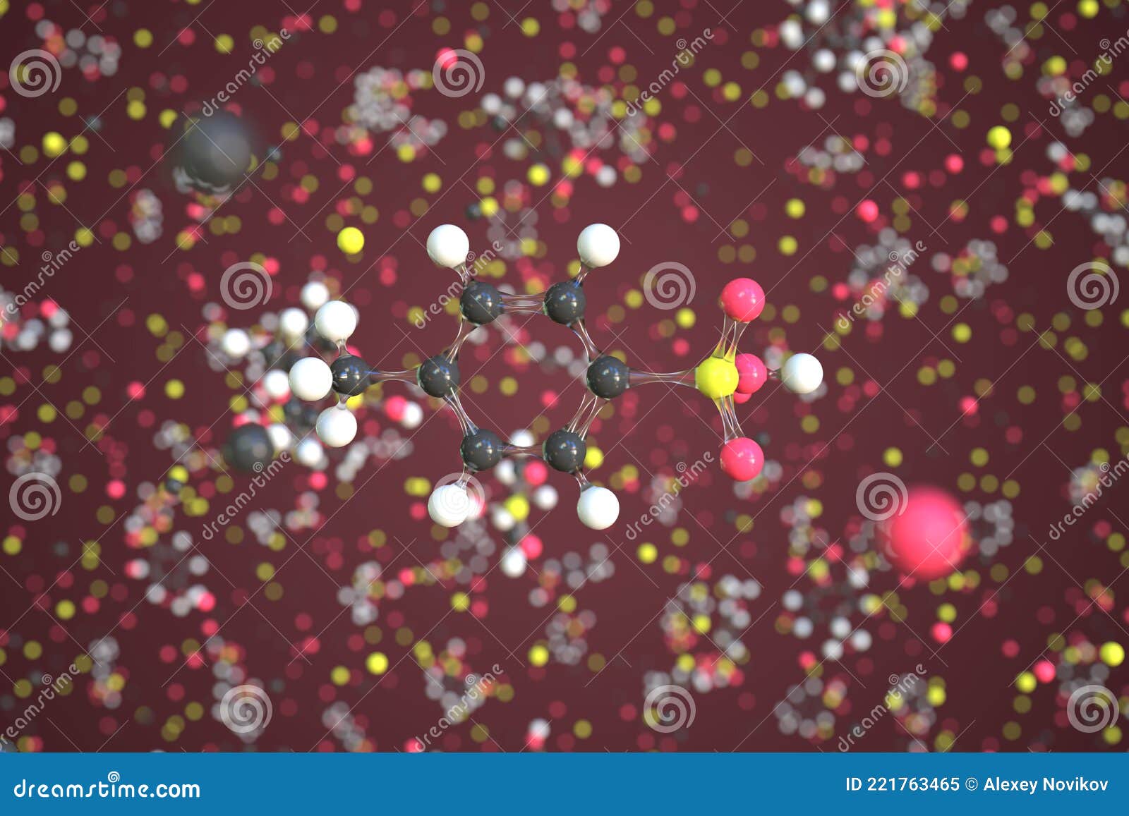 Molecule of P-toluenesulfonic Acid, Conceptual Molecular Model ...