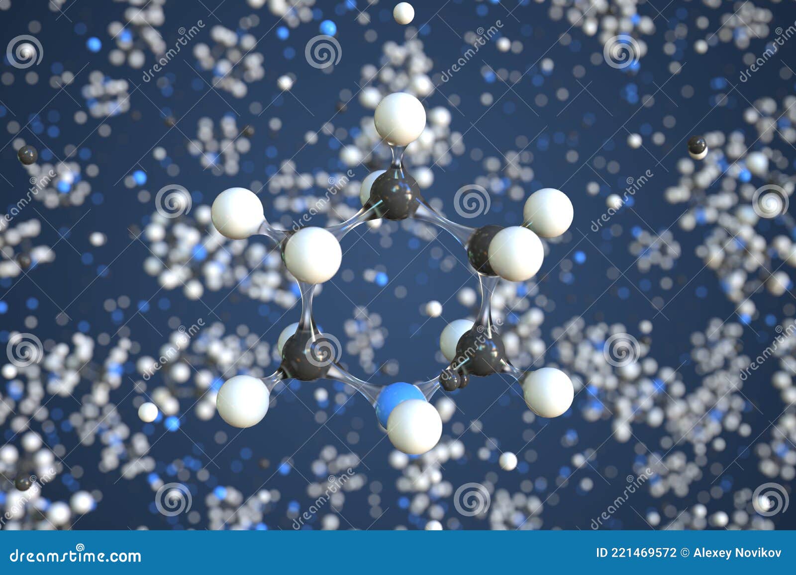 Piperidine Molecular Structure, 3d Model Molecule, Heterocyclic Amine ...